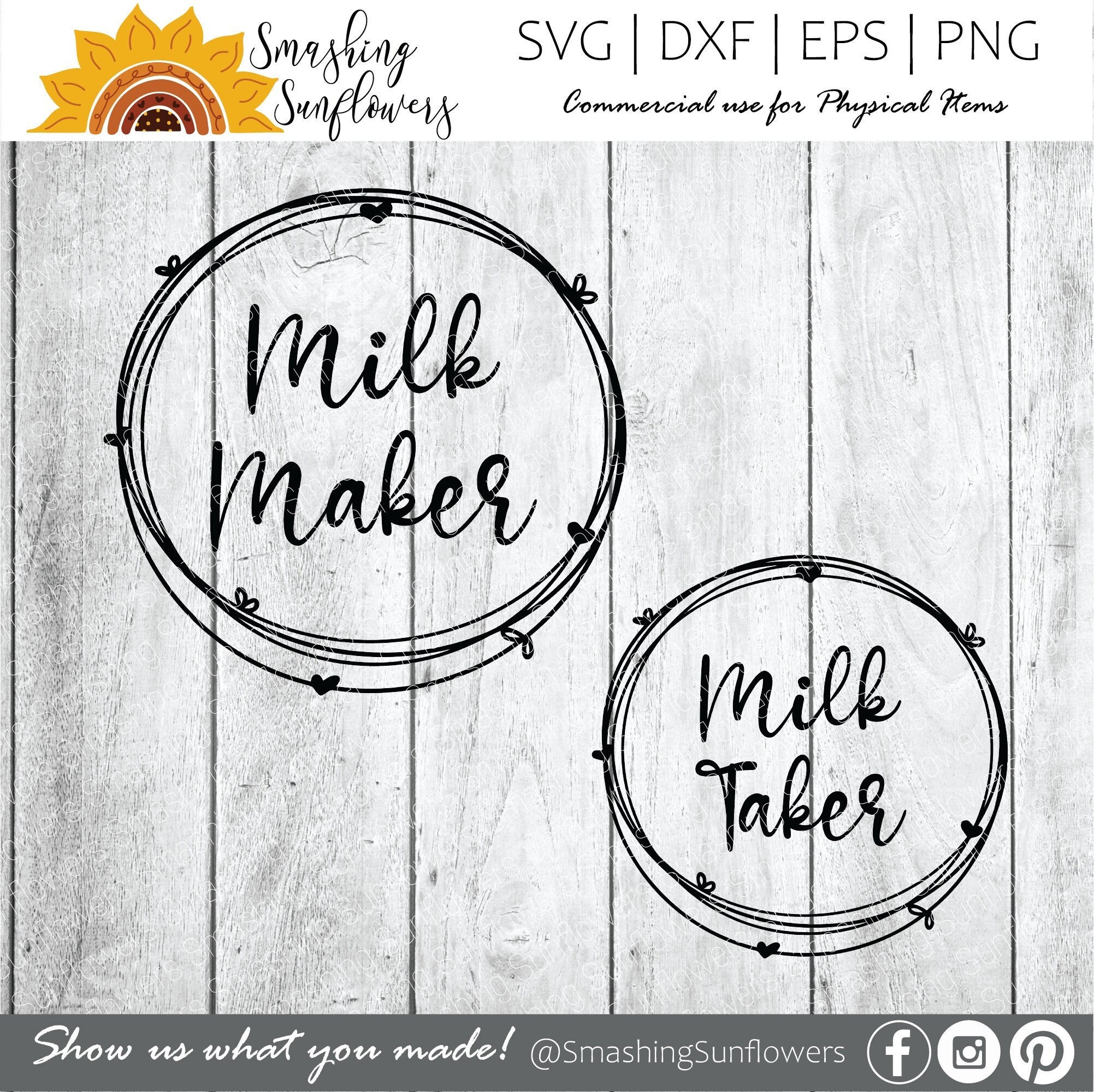 Milk Maker SVG and Milk Taker SVG for Matching Mom or Dad and Baby ...