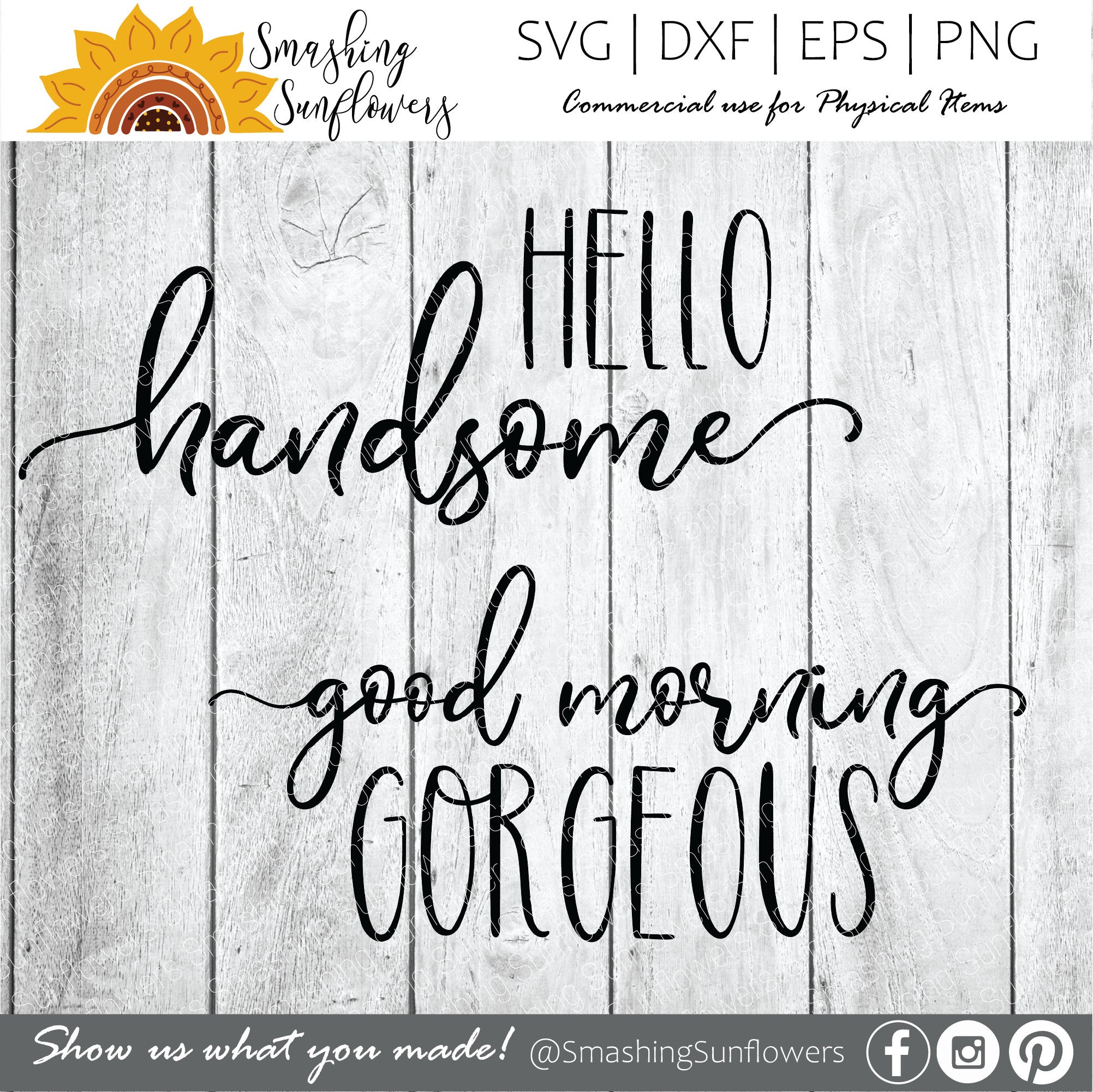 Hola Guapo SVG Buenos días Magnífico SVG amor SVG Parejas Svg aniversario Svg Precioso svg Guapo ...