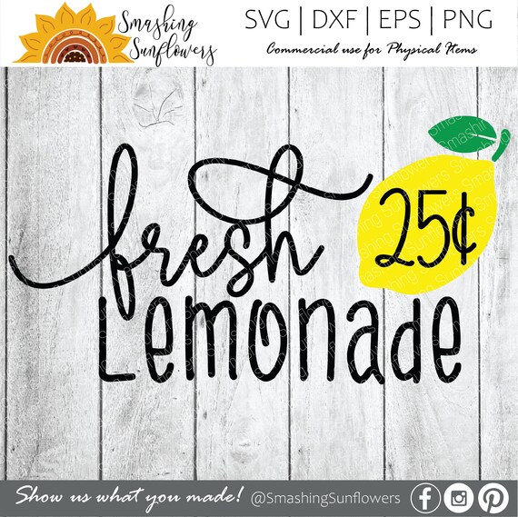 Fresh Lemonade SVG Kitchen sign svg lemonade stand svg | Etsy