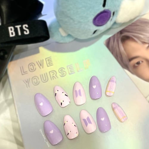 BT21 Inspired Press on Nails Kpop Fake Nails | Etsy