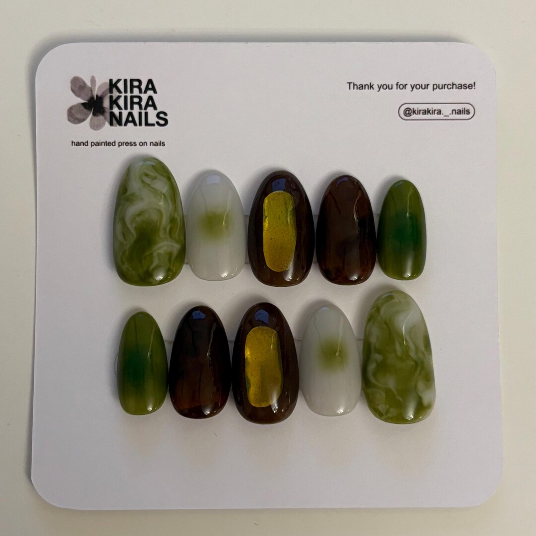 Pre-made (S, Oval Shape) Toph Earth Nation Inspired Aurora Gem Press-on ...