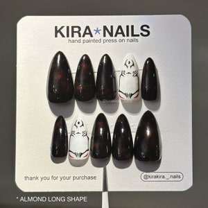 JJK Anime Inspired Press-on Nails | Hand Painted Press-on Nails | Kira ...