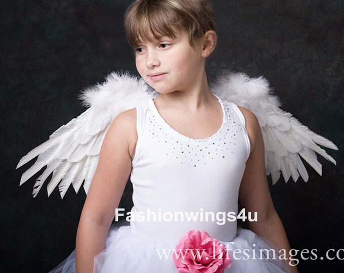 Fashionwings Angel of Desire, Medium, White Feather Angel Wings 24*7.5 ...