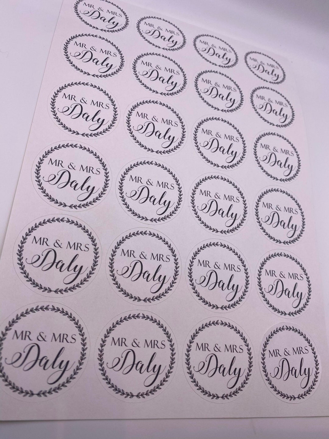 Personalised Wedding Stickers Custom Wedding Stickers Mr and Mrs ...