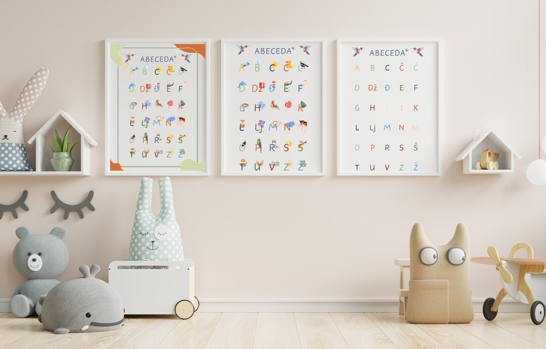 Serbian Alphabet Poster Bundle – ABECEDA Styles 1–3 – Latinica ...