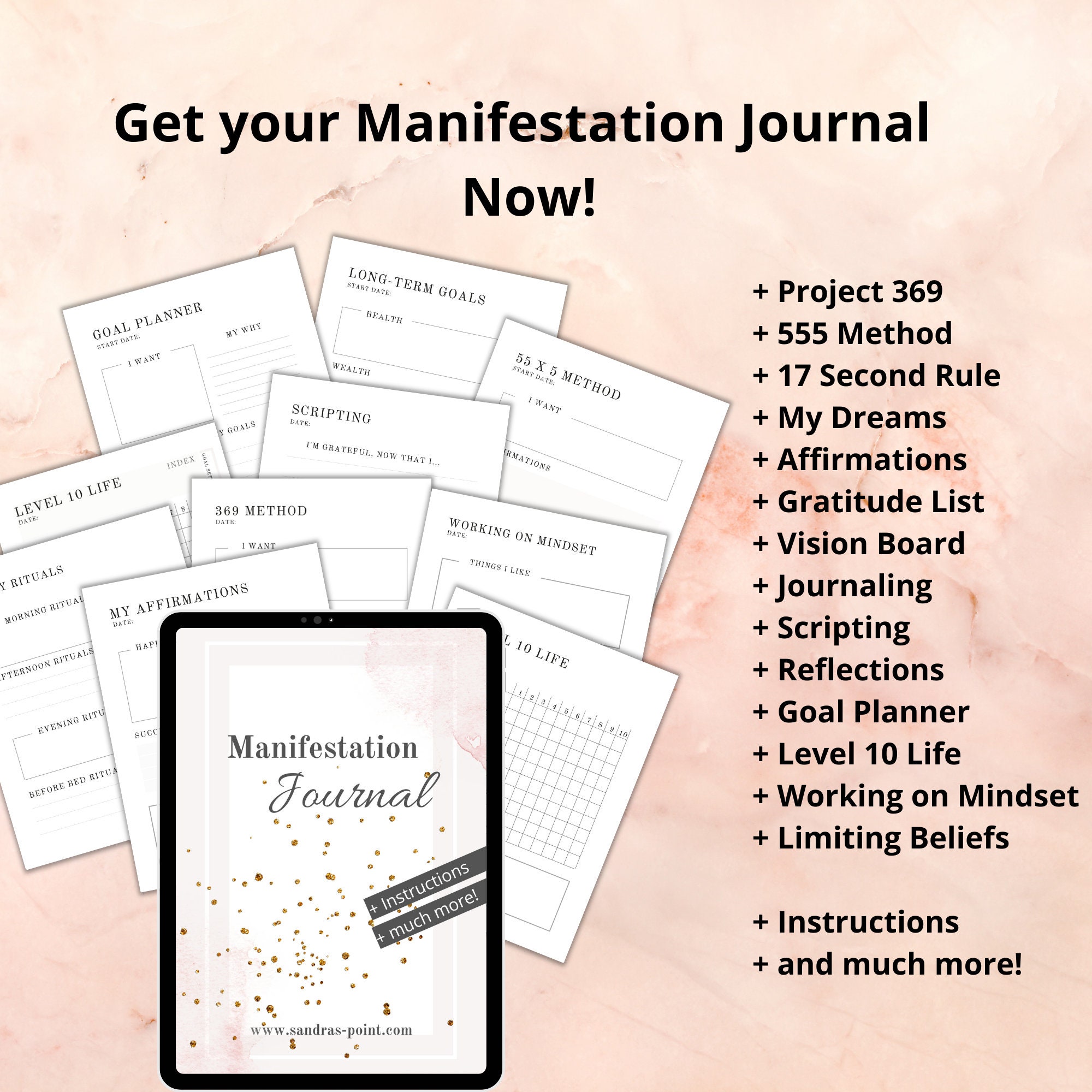 Law of Attraction Journal, Wellness Planner, Printable Manifestation ...