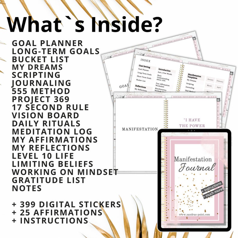 Law of Attraction Journal, Digital Wellness Planner, Manifestation ...