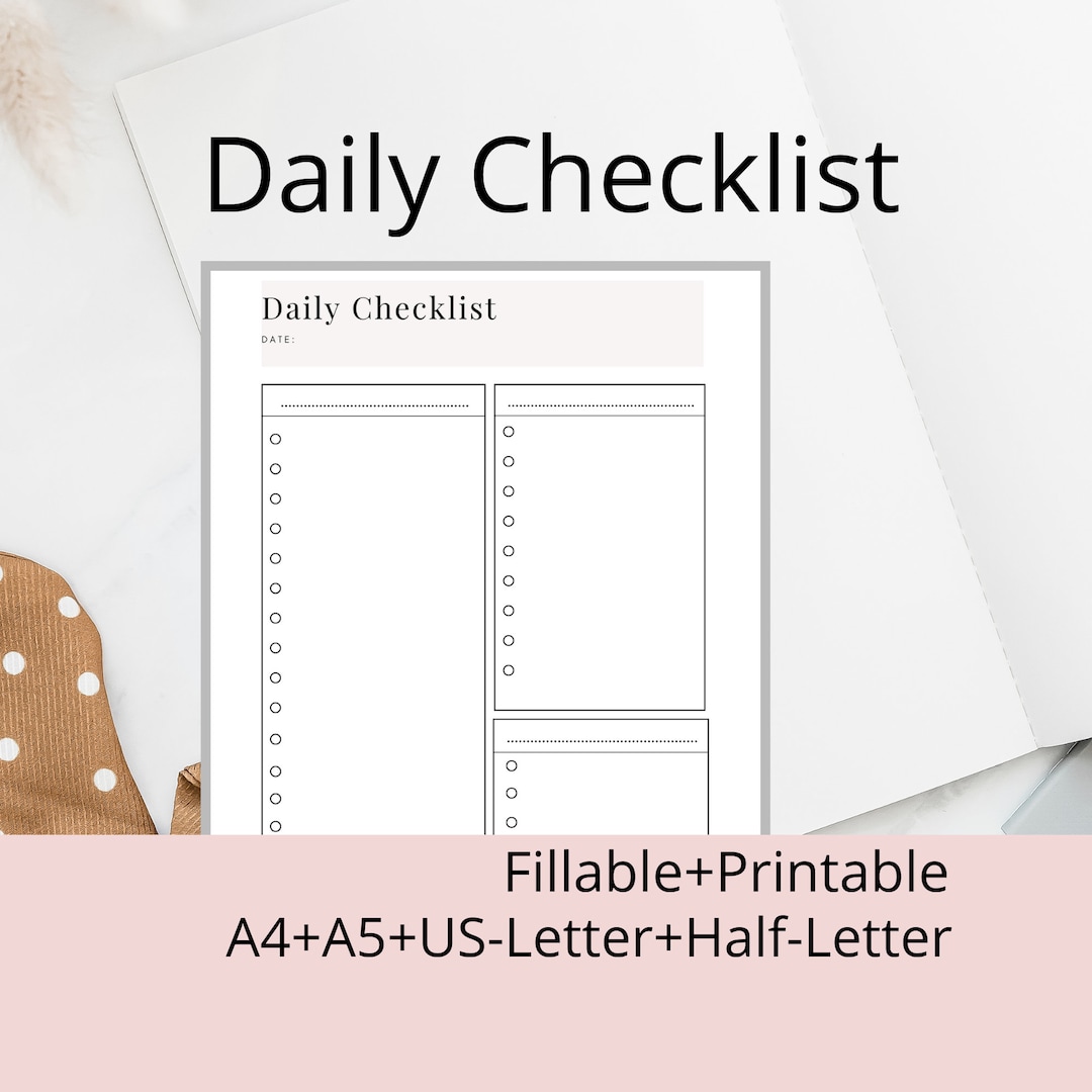 Printable Checklist Template - Etsy