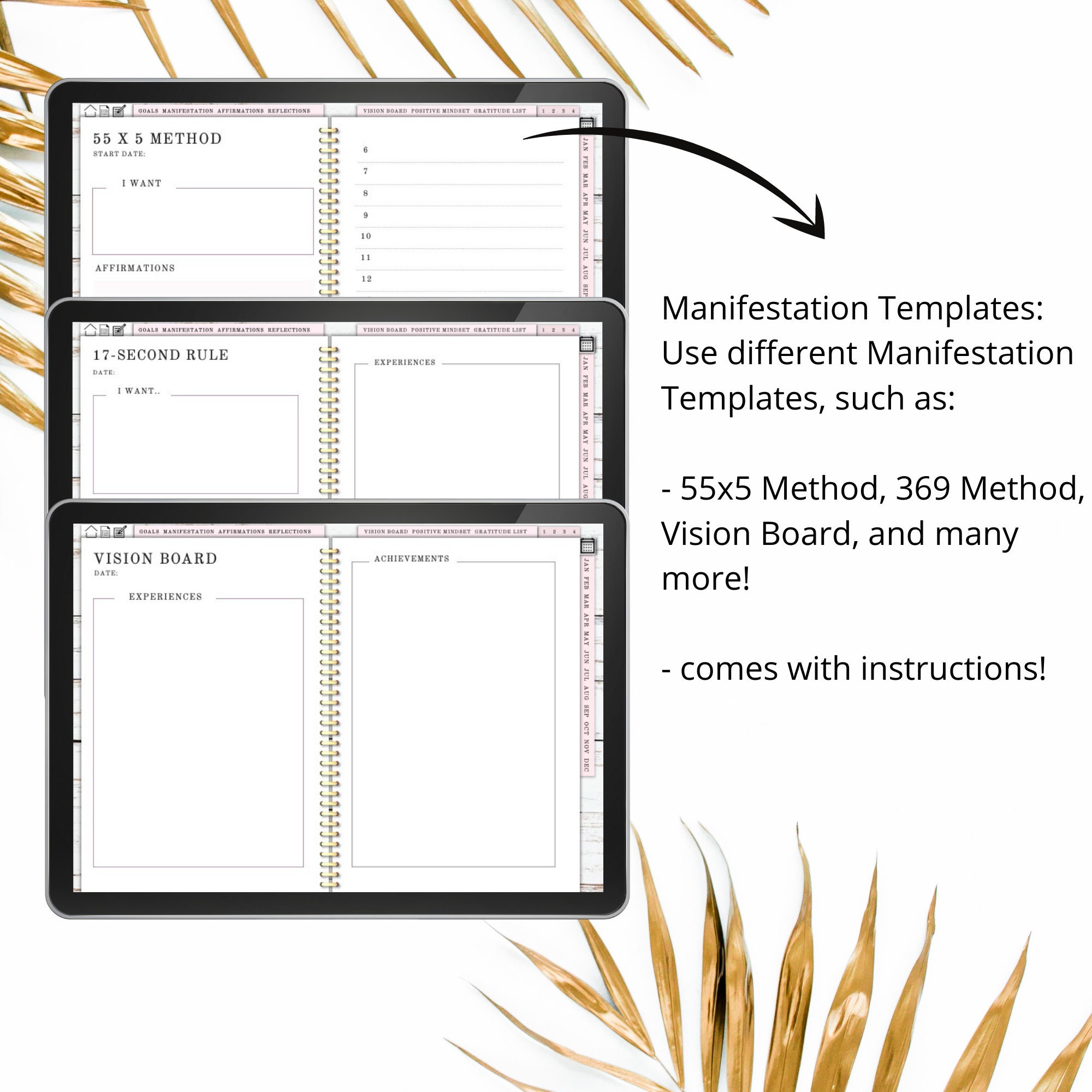 Law of Attraction Journal, Digital Wellness Planner, Manifestation ...