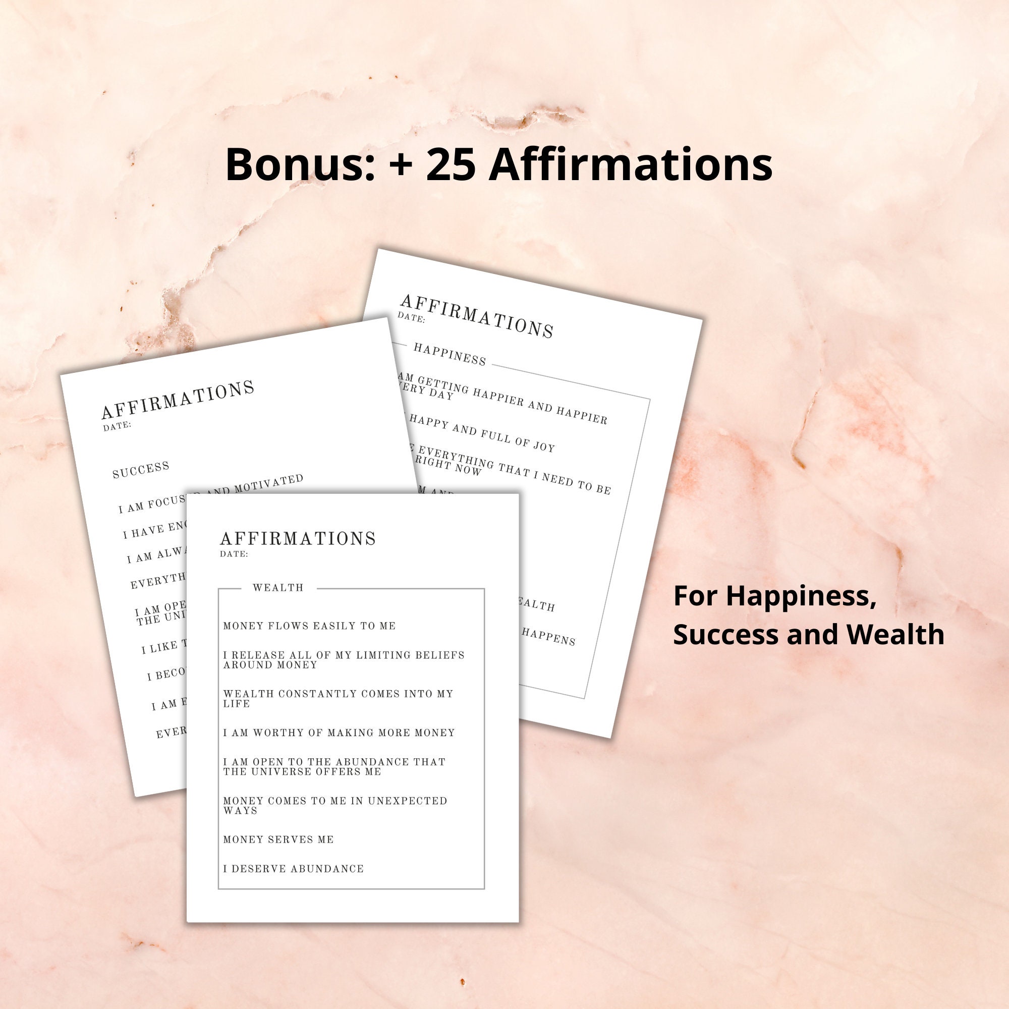 Law of Attraction Journal, Wellness Planner, Printable Manifestation ...