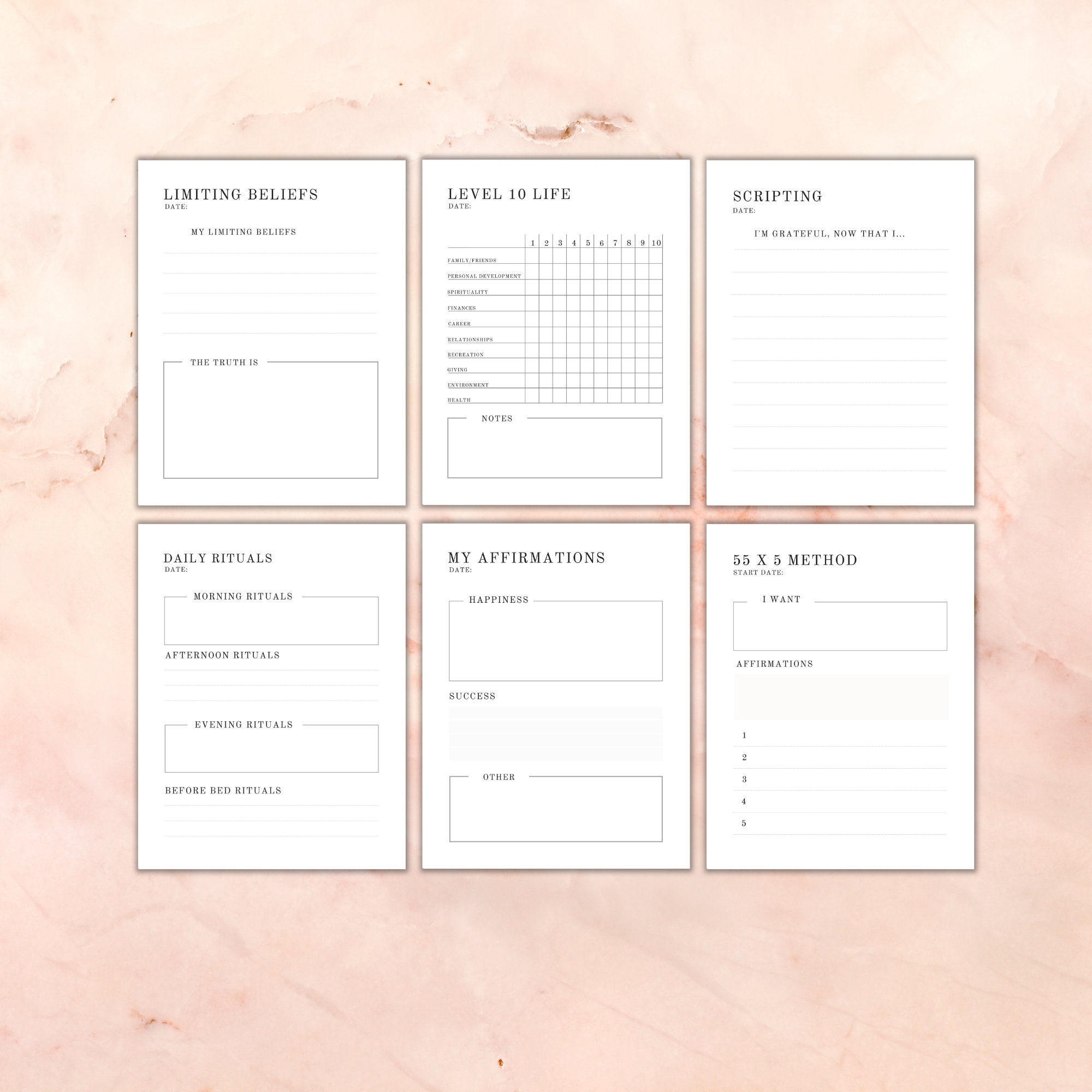 Law of Attraction Journal, Wellness Planner, Printable Manifestation ...