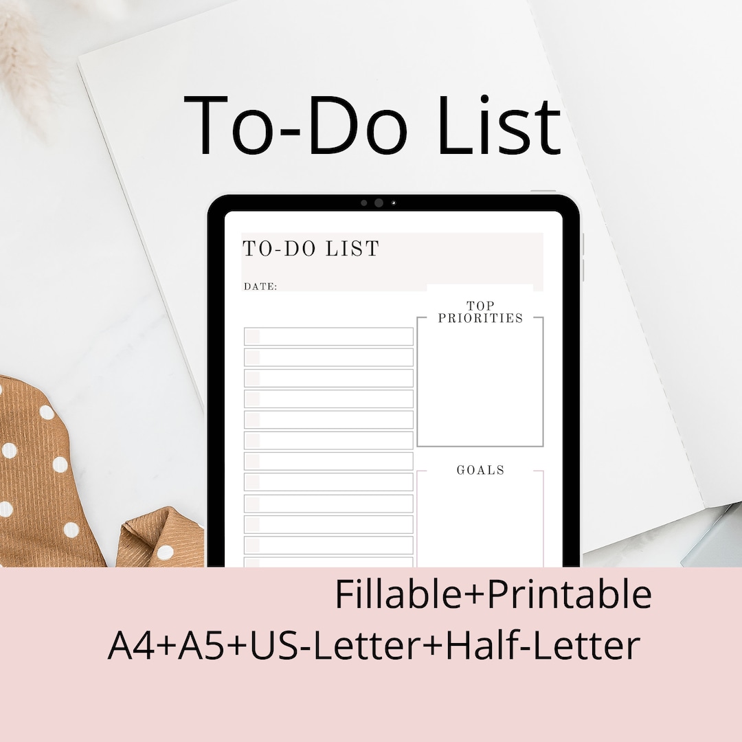 Printable Checklist, Daily Checklist, To-do List, Daily to Do Planner ...