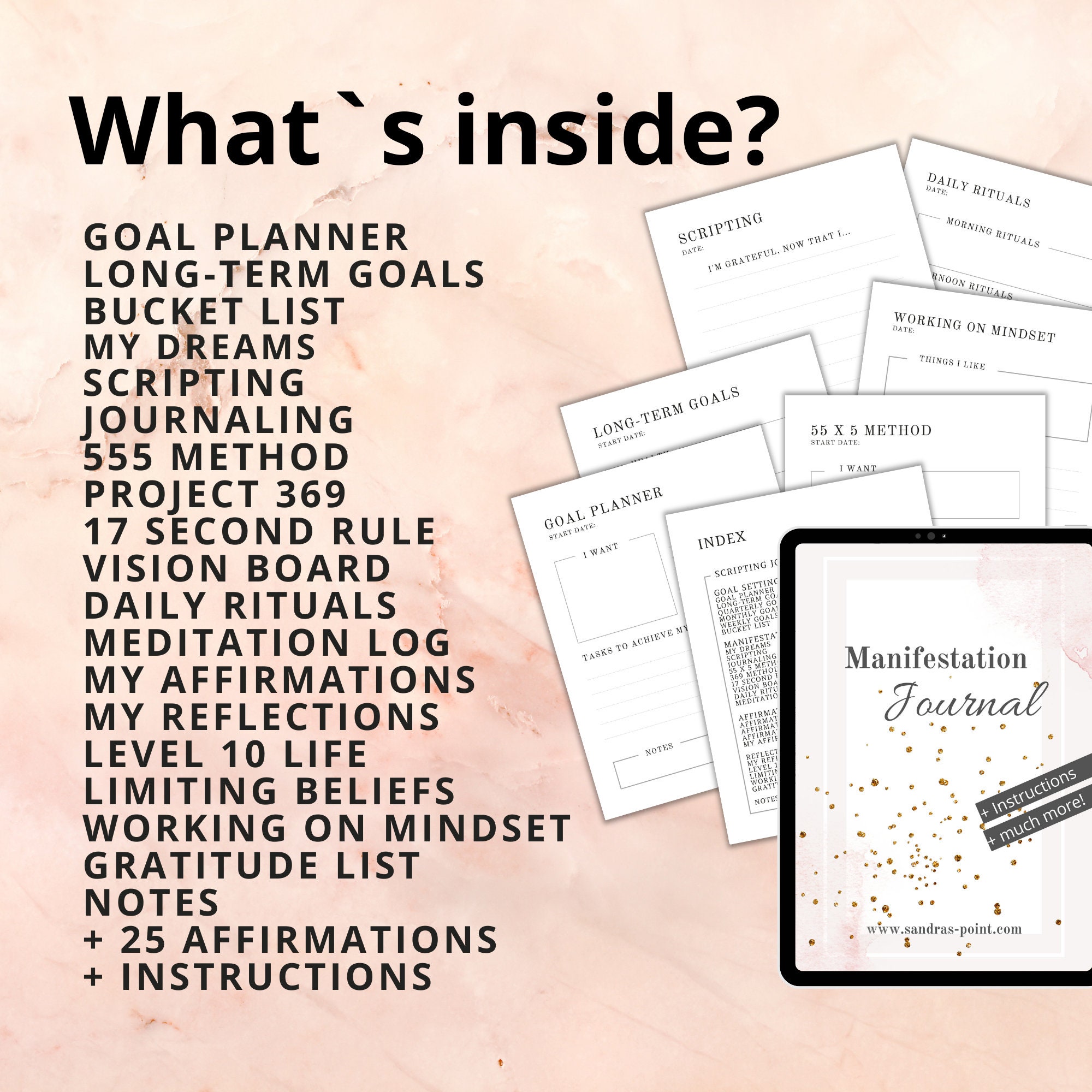 Law of Attraction Journal, Wellness Planner, Printable Manifestation ...