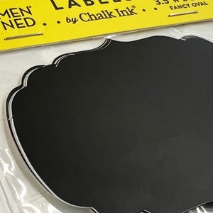 Chalk Ink Black Color Peel & Stick Fancy Oval Writeable Black Adhesive ...
