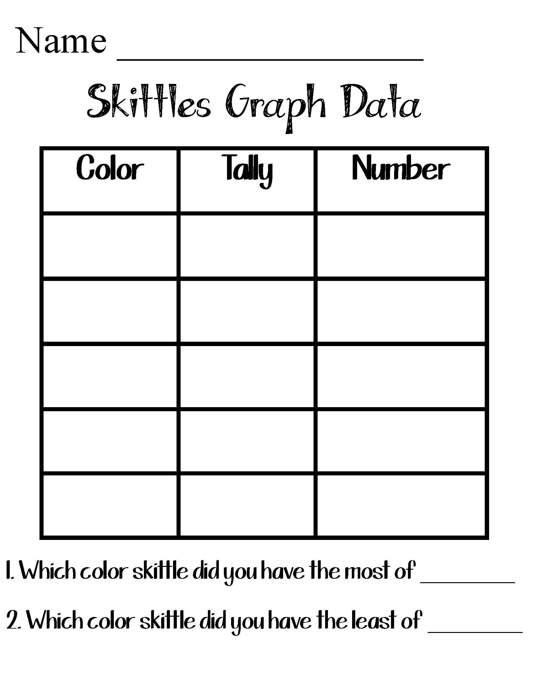 Skittles Graphing Fun - Etsy