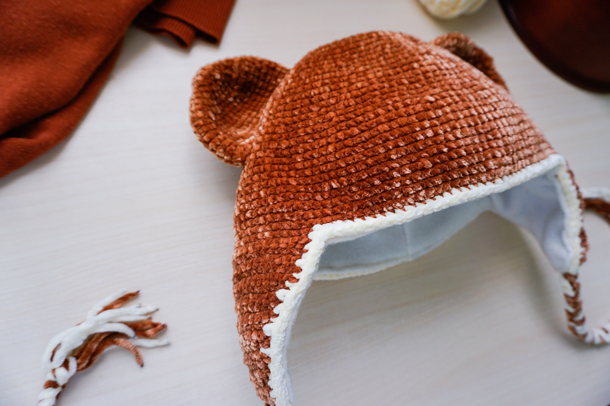 CROCHET PATTERN Bear Hat With Ear Flaps Bear Hat With Ear Flaps Crochet ...