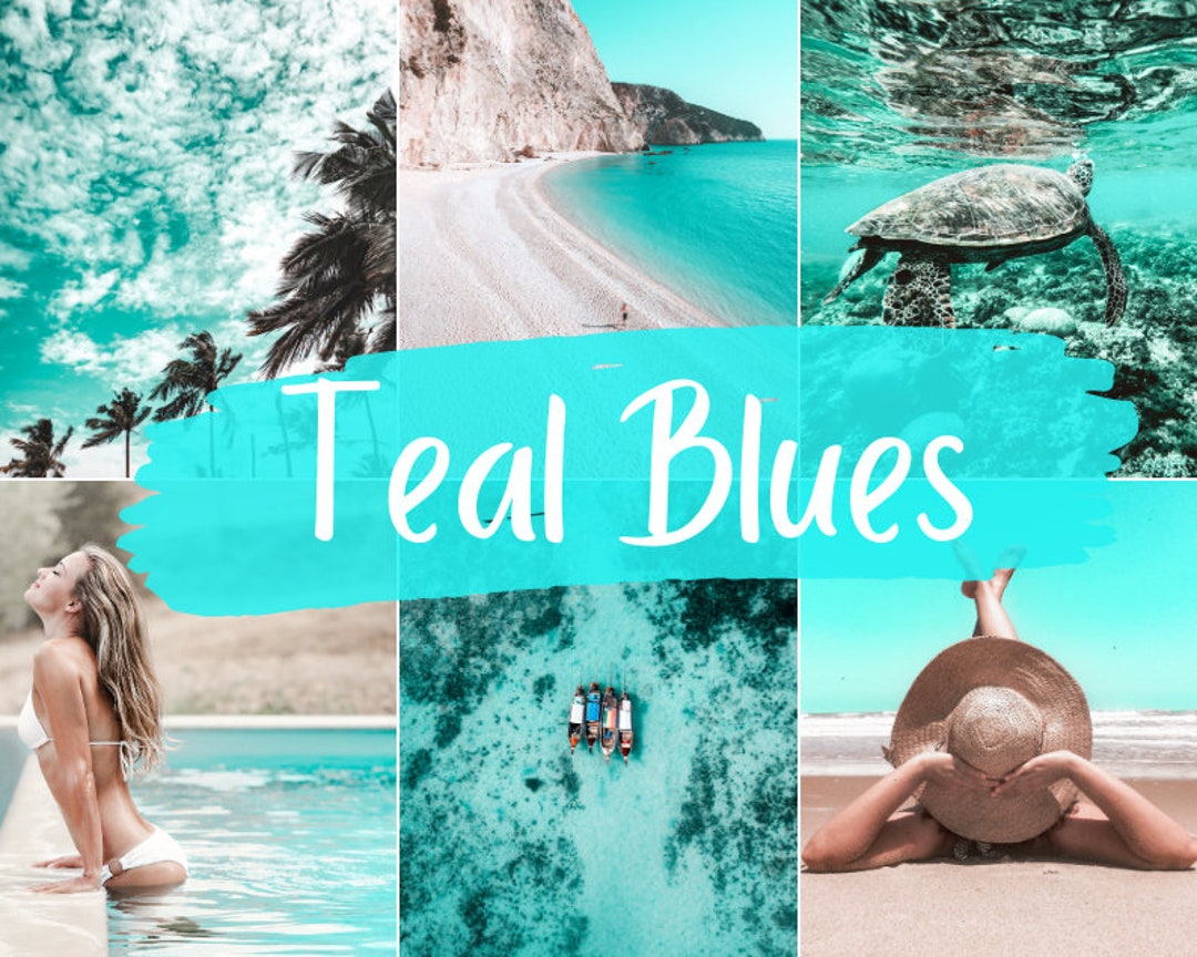 Teal Blues Preset / Lightroom Mobile / Azul, Aqua, Turquesa Lightroom Presets / Verano, Viajes ...