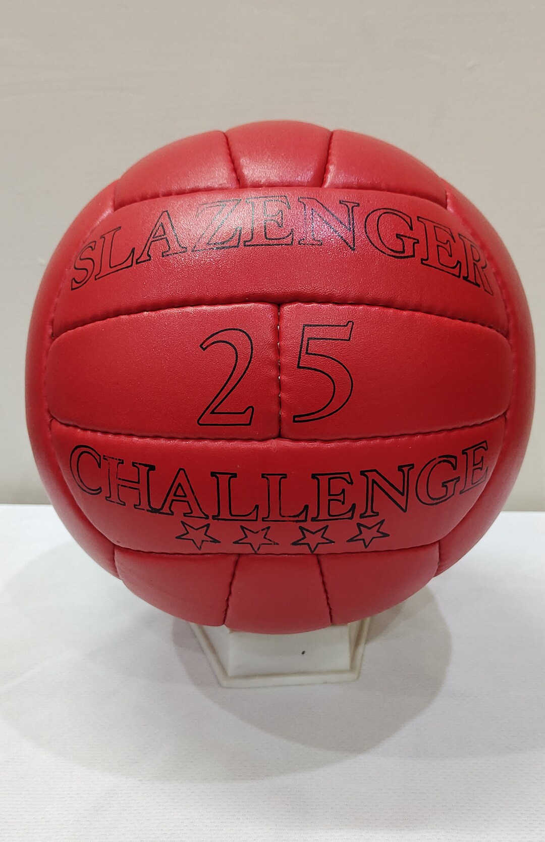 Slazenger 25 Challenge Match Ball Red Classic Leather Soccer - Etsy