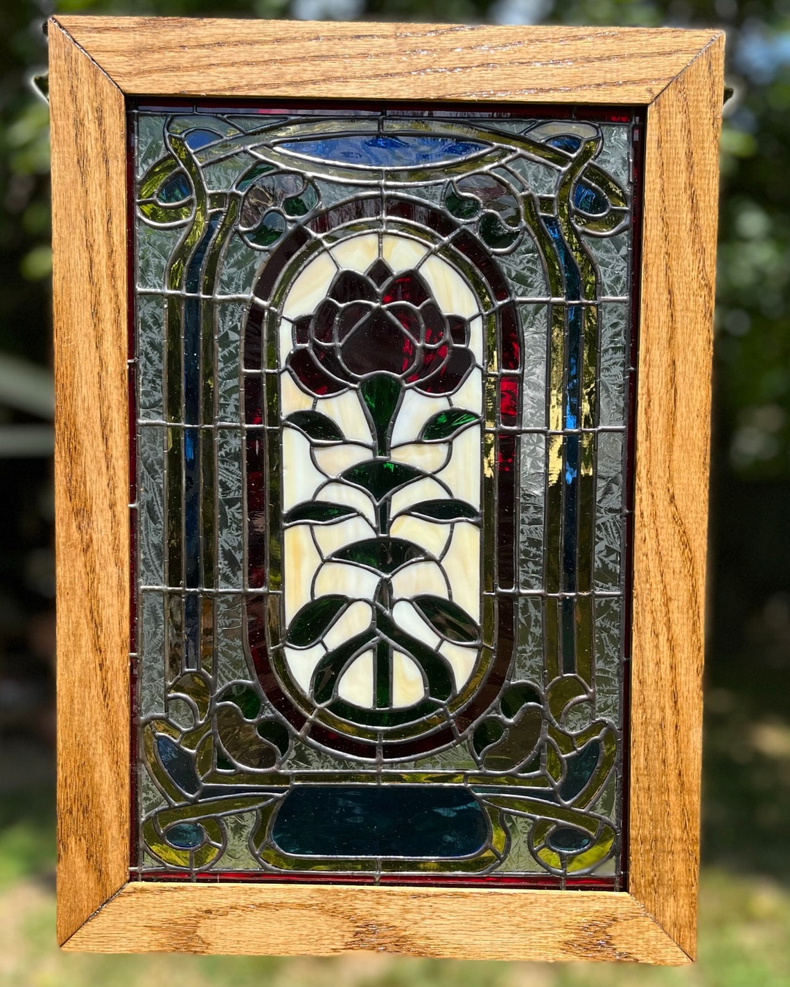 Stranger Things Creel House Stained Glass Red Rose Door - Etsy
