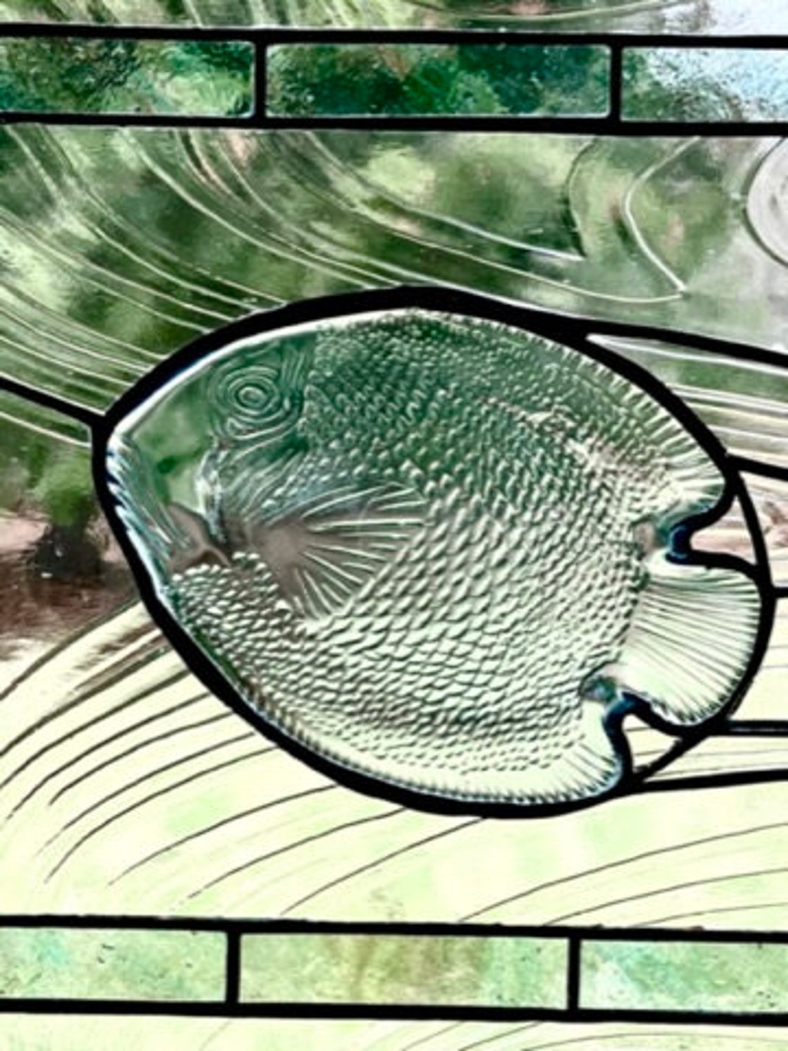 Pale Blue Fish Plate in Textured Glass - Etsy