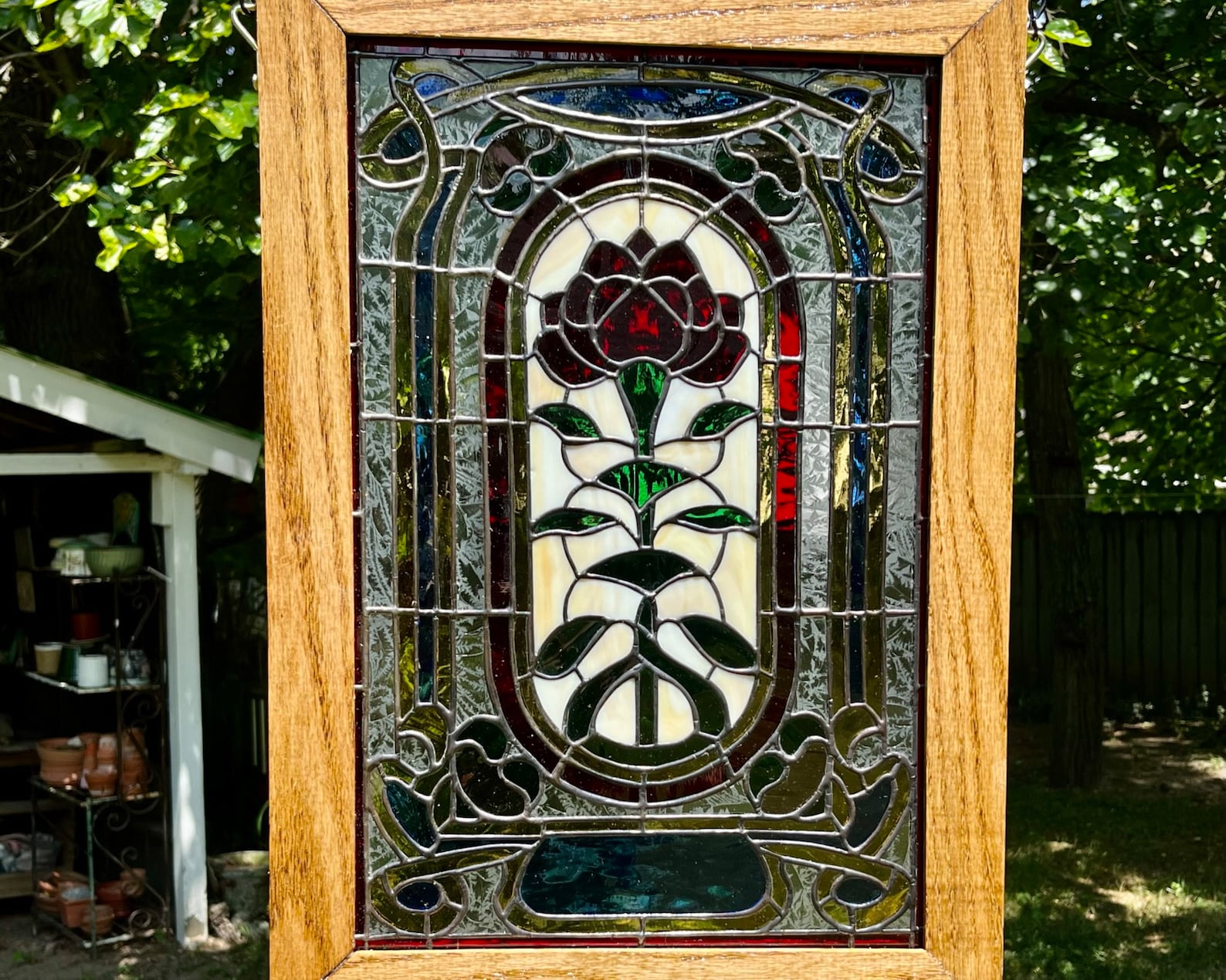 Stranger Things Creel House Stained Glass Red Rose Door - Etsy