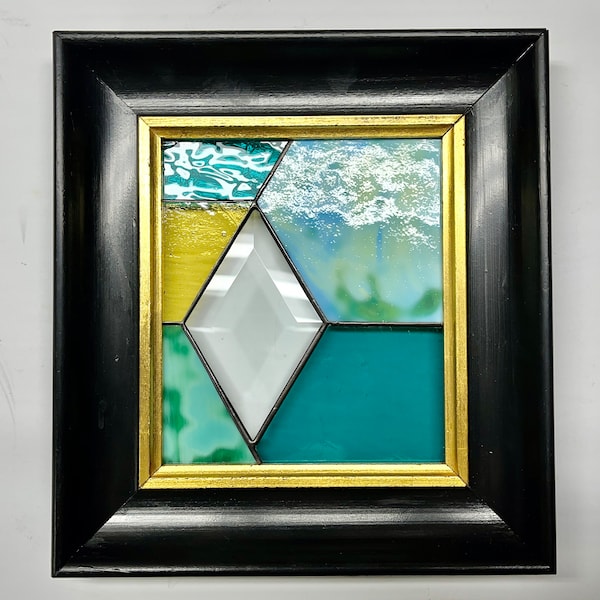 Teal Stained Glass Panel - Etsy