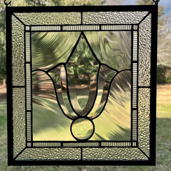 Clear Stained Glass Panel - Etsy