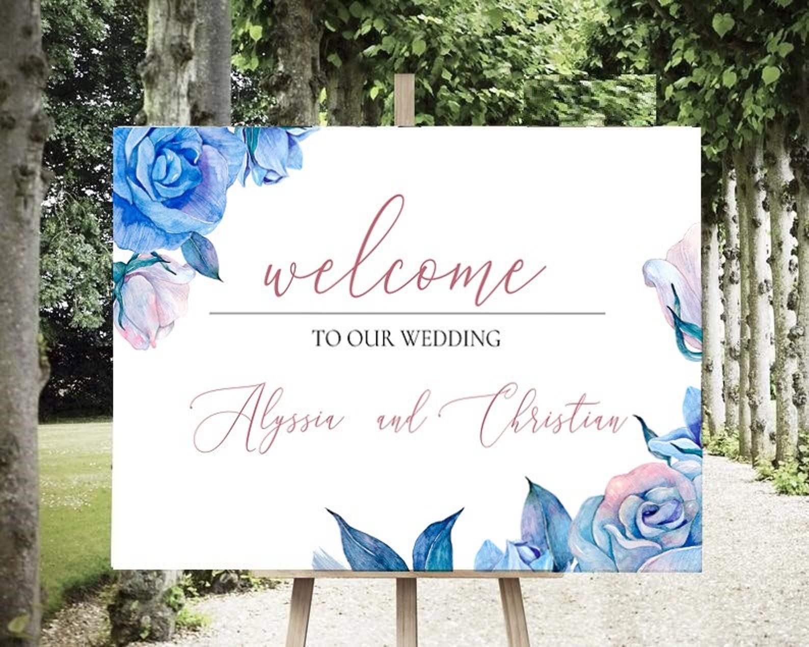 PURPLE ROSE Boho Wedding Welcome Sign Custom Wedding Sign - Etsy