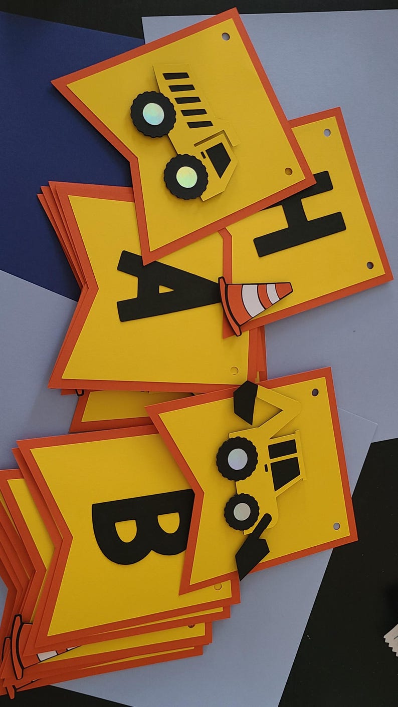 Construction Birthday Banner / Excavator Banner / Kids Birthday Banner ...