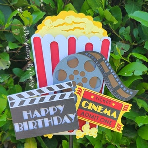 Movie Night Cake Topper / Cinema Cake Topper / Cinema Cupcake Toppers ...