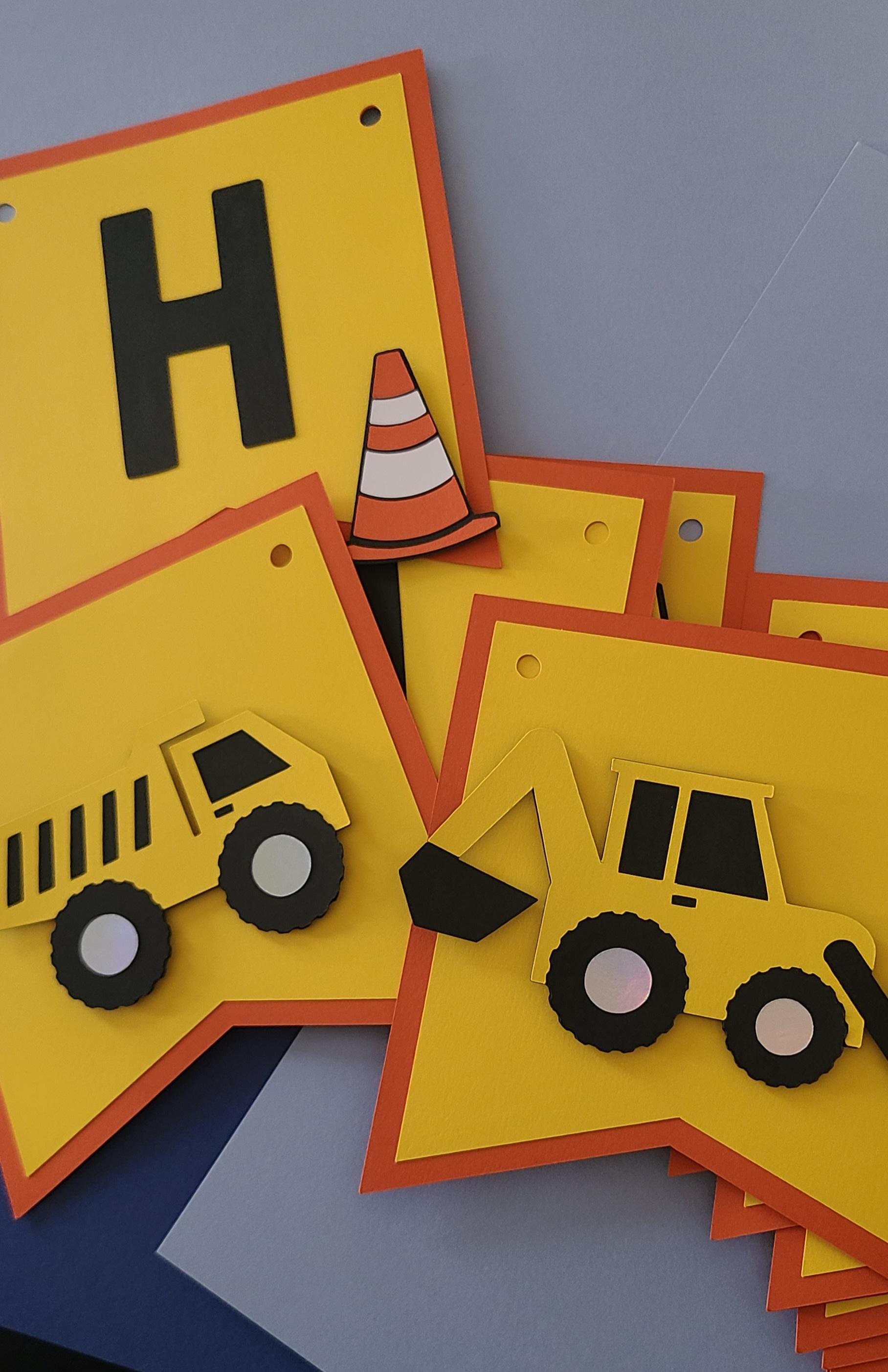 Construction Birthday Banner / Excavator Banner / Kids Birthday Banner ...