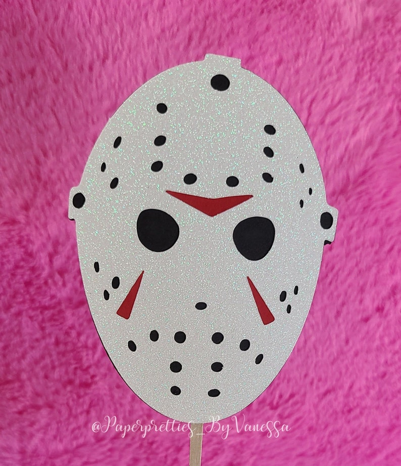 Horror Movie Cake Topper / Jason Voorhees Glitter Cake Topper - Etsy