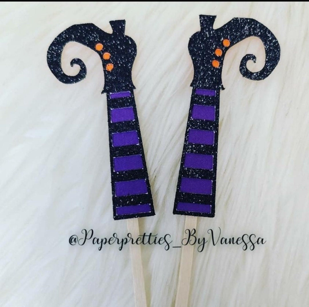 Witch Legs Cupcake Toppers / Halloween Cupcake Toppers / Witches - Etsy