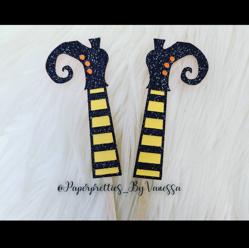 Witch Legs Cupcake Toppers / Halloween Cupcake Toppers / Witches - Etsy