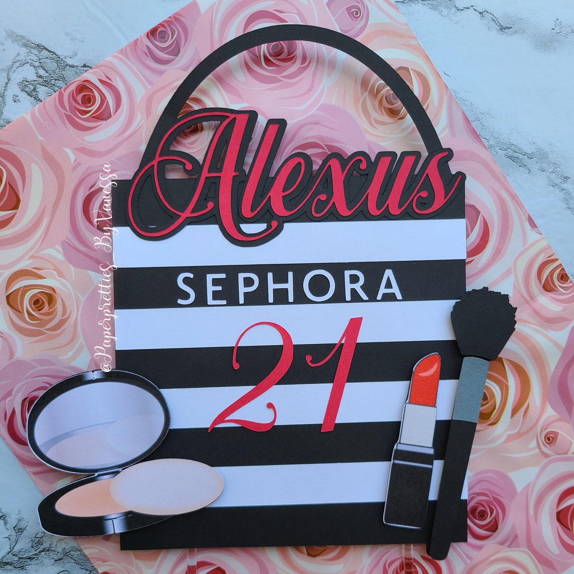 Makeup Bag Cake Topper / Sephora Inspired Bag Cake Topper / | Etsy