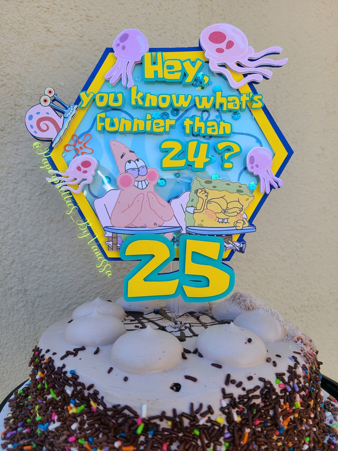 What's Funnier Than 24 / 25th Birthday CAKE TOPPER / Shaker Cake Topper ...
