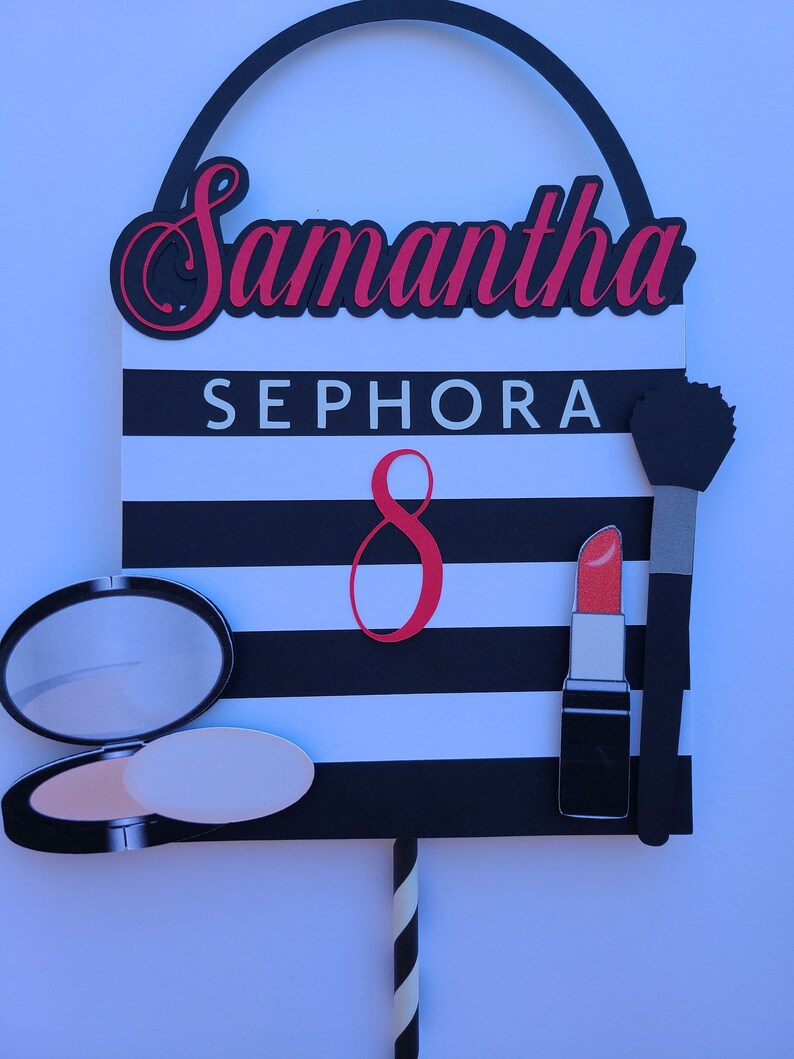 Makeup Bag Cake Topper / Sephora Inspired Bag Cake Topper / - Etsy