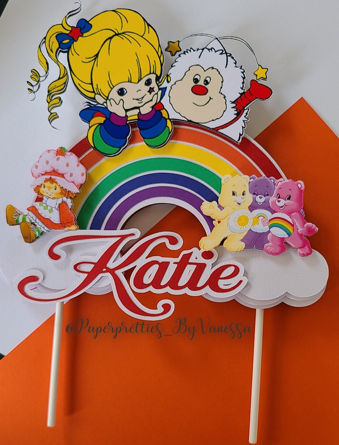 Rainbow Cake Topper - Etsy