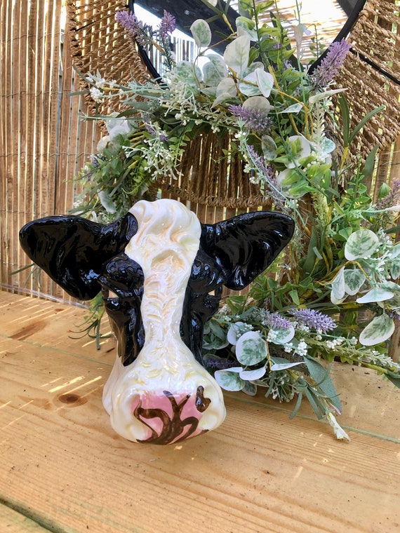 Ceramic Friesian Cow Vase Eclectic Decor Animal Decor - Etsy