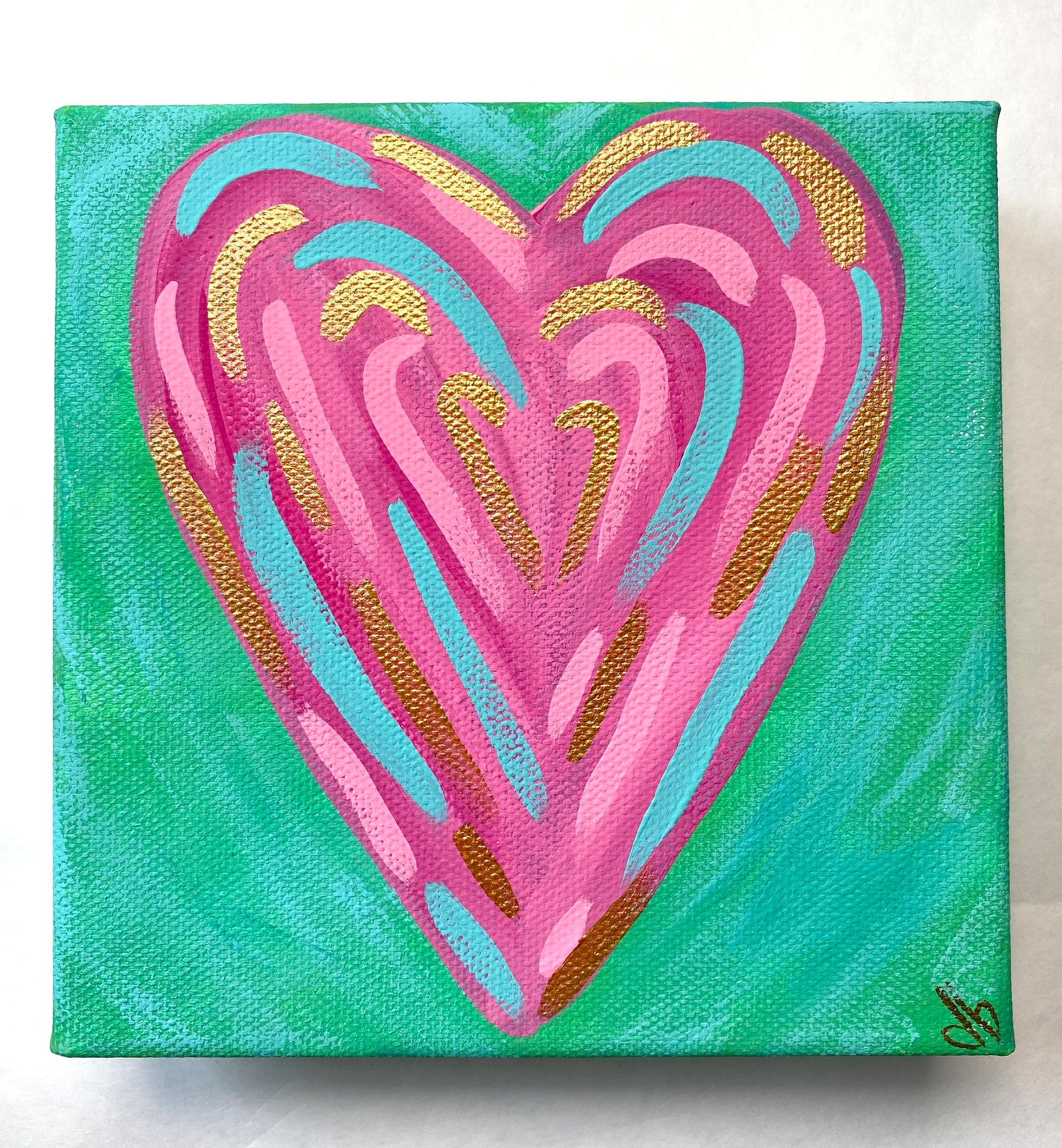 Abstract Painted Heart Original Artwork by Art & Grace, Abstract Heart ...