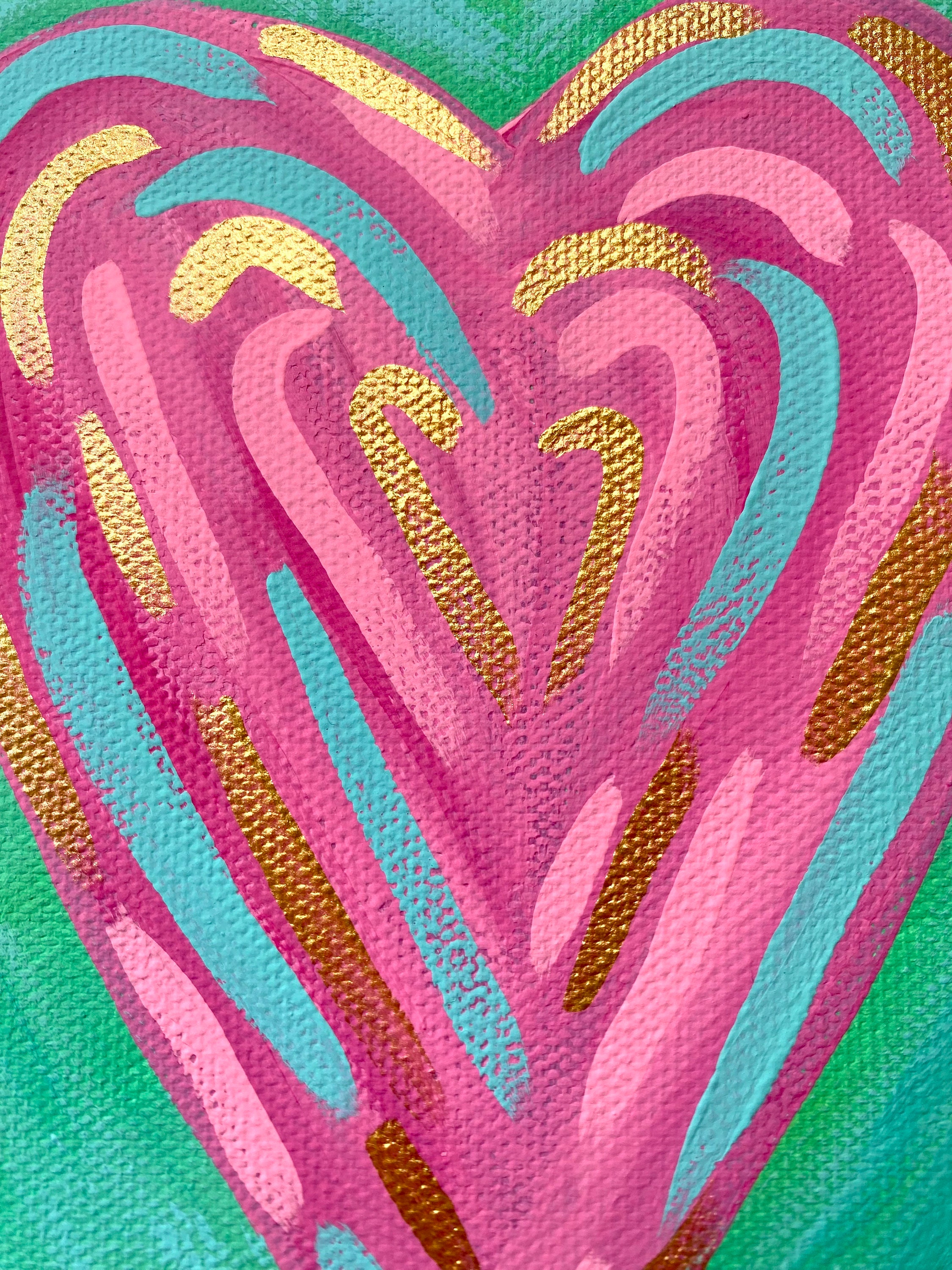 Abstract Painted Heart Original Artwork by Art & Grace, Abstract Heart ...