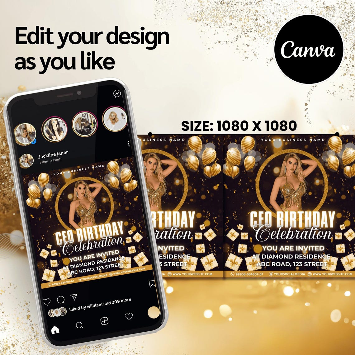 Editable CEO Birthday Flyer Template, Celebrate the Boss in Style With ...