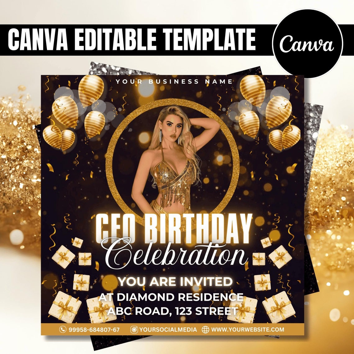 Editable CEO Birthday Flyer Template, Celebrate the Boss in Style With ...