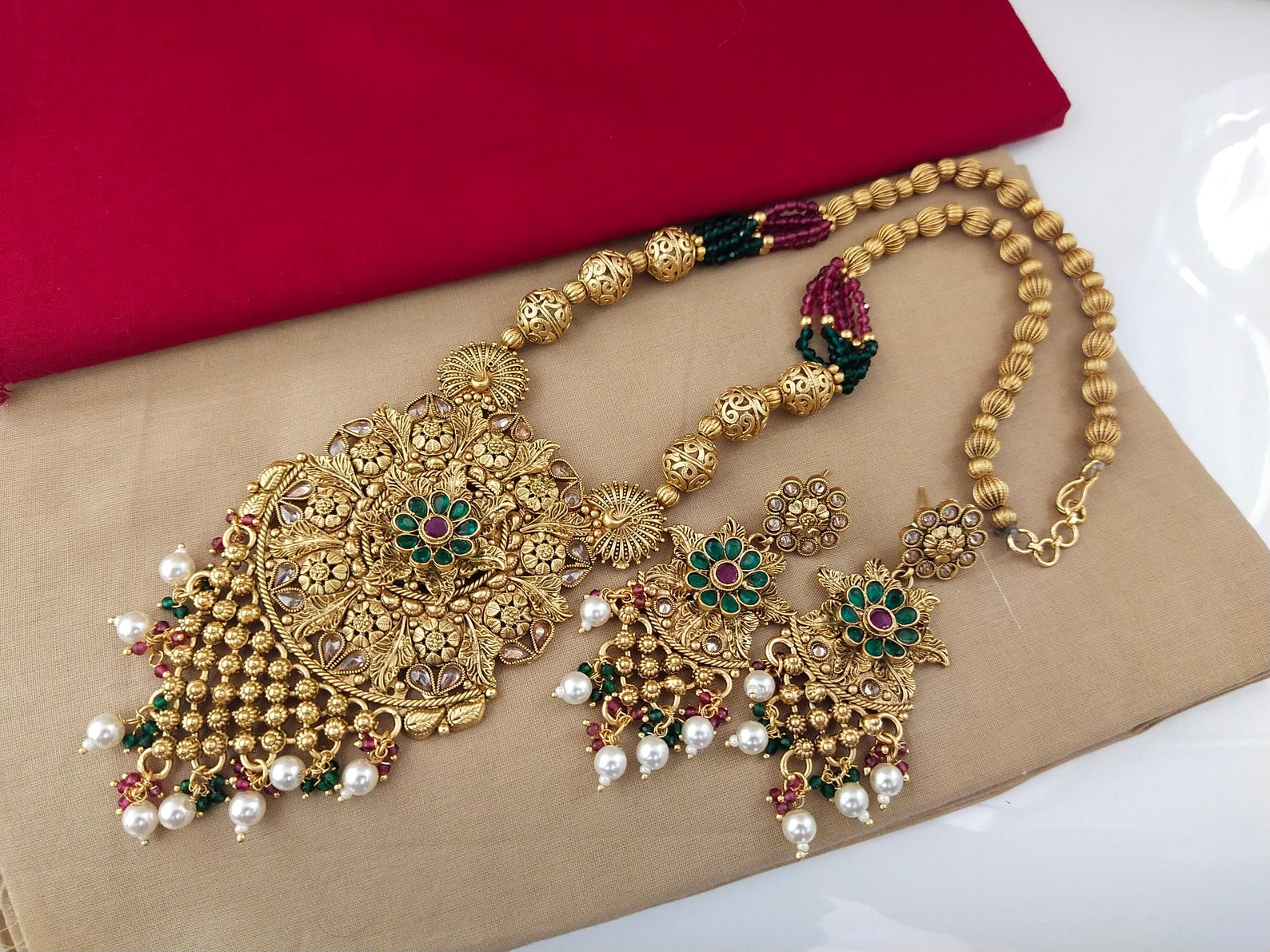 Handmade Indian Jewellery, Indian Fashion Jewelry Mala Pendant Set ...