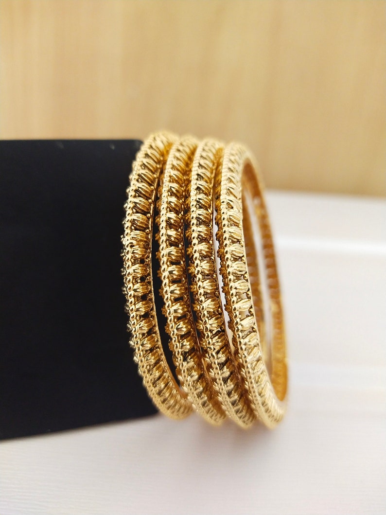 2-2 Size Bangles Indian Jewellery Gold Designer Bangle Handmade ...