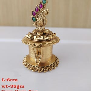 Indian Gold Plated Sindoor Box/kumkum Box/wedding Gift/pooja Accessory ...