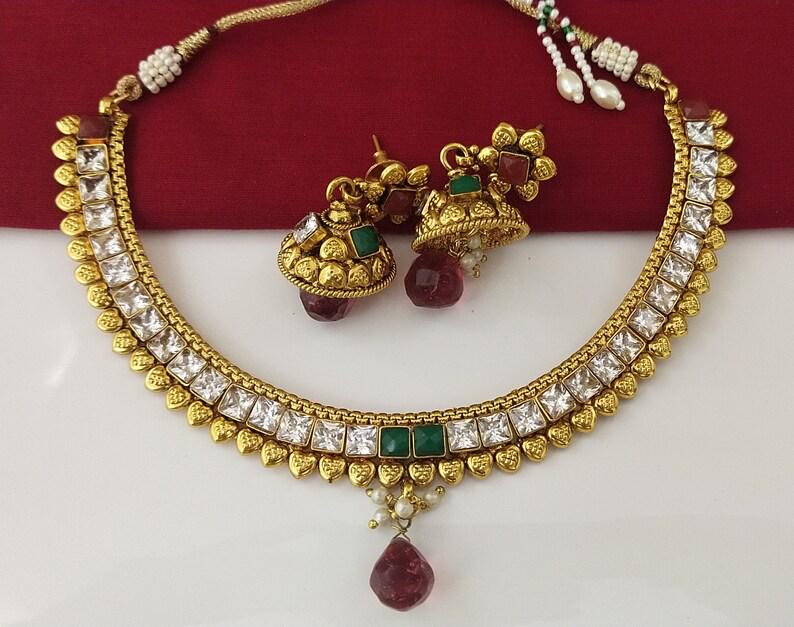 Handmade Indian Jewellery, Indian Fashion Jewelry Necklace Set Earrings ...