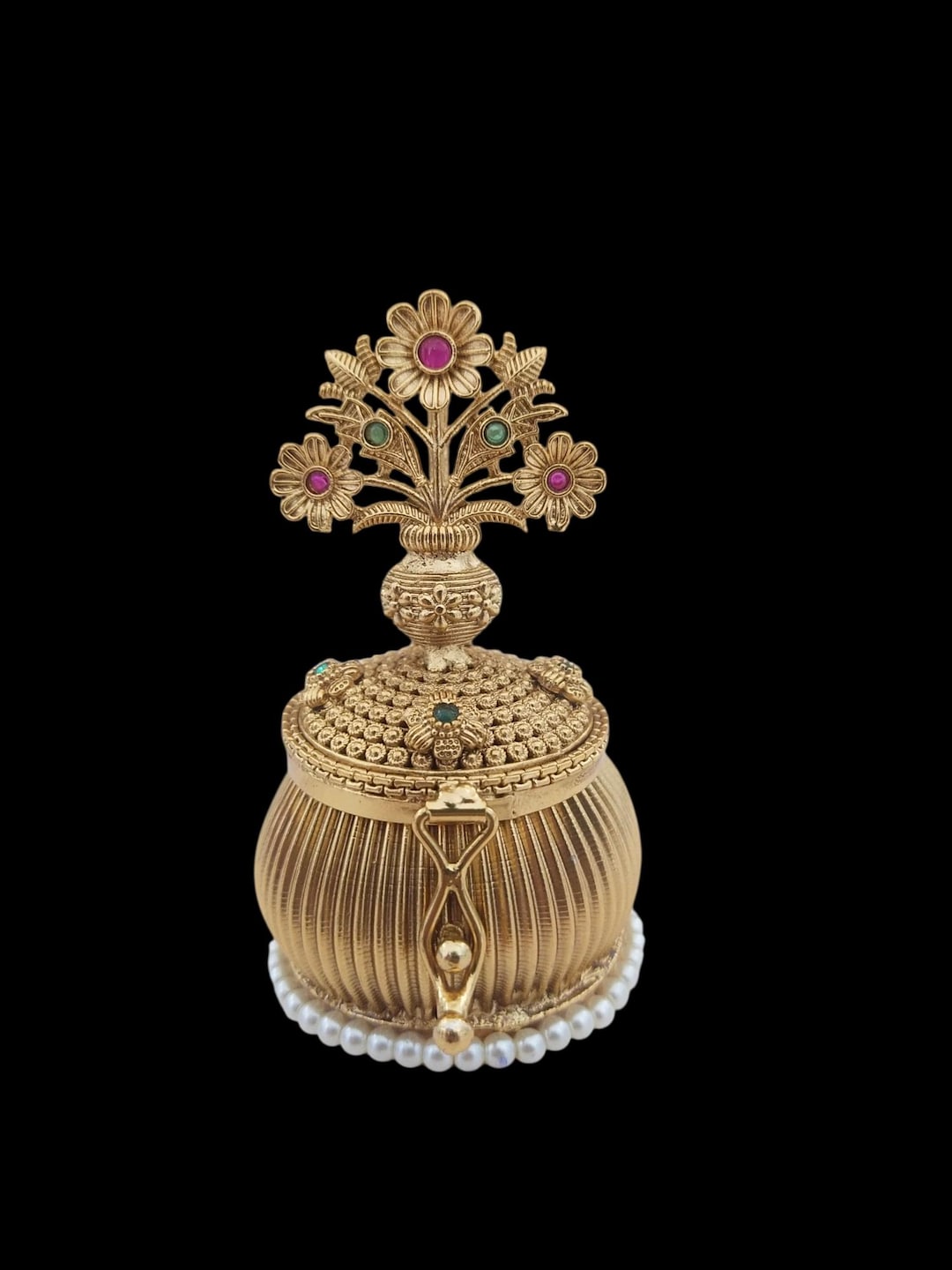 Indian Gold Plated Sindoor Box, Wedding Pooja Accessory - Etsy