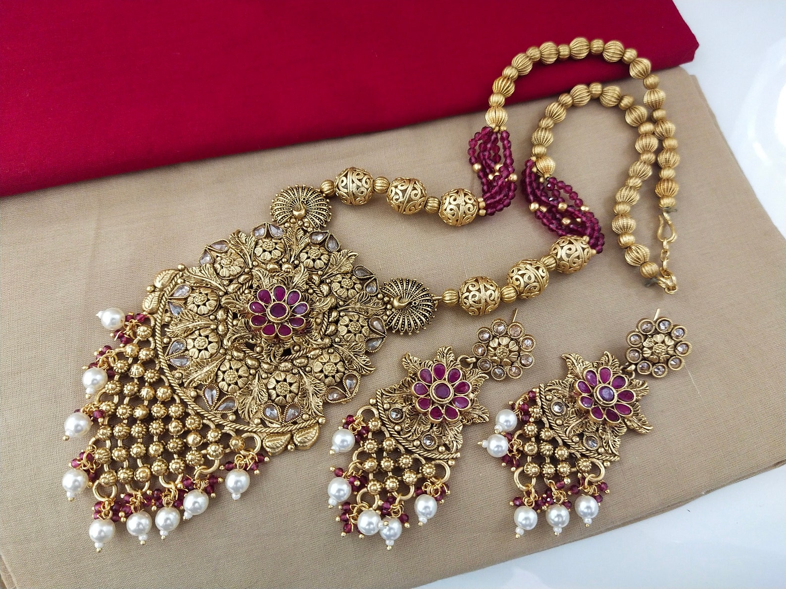 Handmade Indian Jewellery, Indian Fashion Jewelry Mala Pendant Set ...
