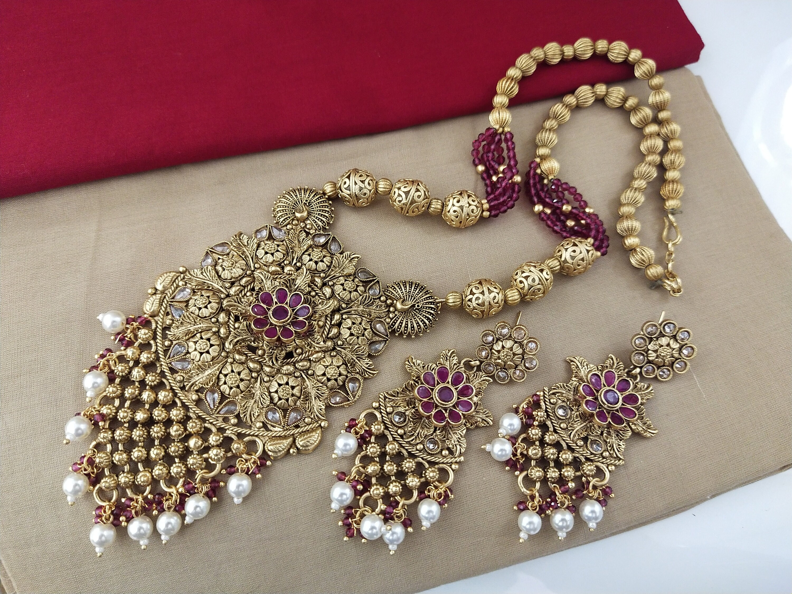 Handmade Indian Jewellery, Indian Fashion Jewelry Mala Pendant Set ...